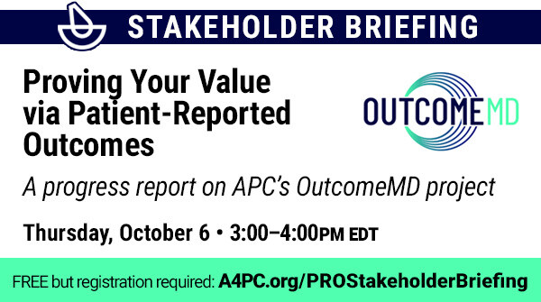 October 6 stakeholder briefing on measuring patient outcomes